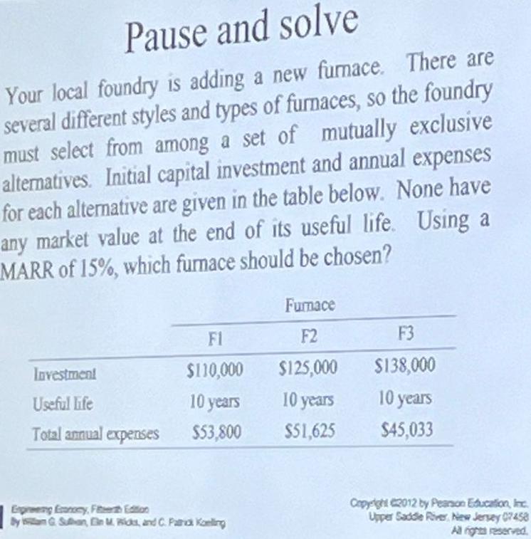Solved Pause and solveYour local foundry is adding a new | Chegg.com