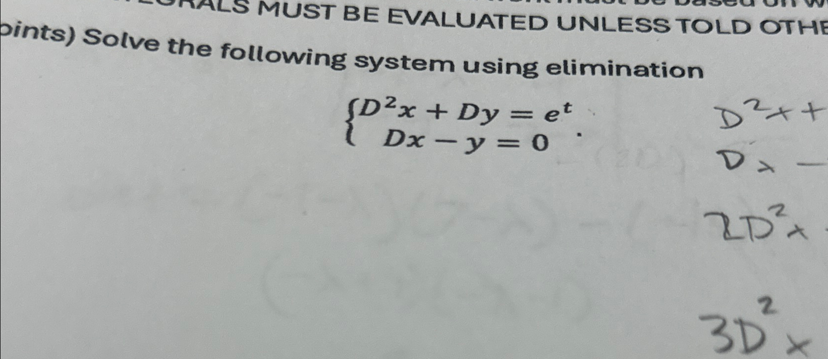 Solved pints) ﻿Solve the following system using | Chegg.com