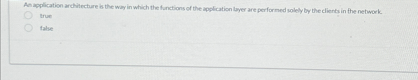Solved An application architecture is the way in which the | Chegg.com