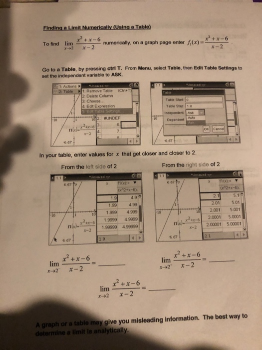 Solved Finding Limits Analytically (Algebraically) Direct | Chegg.com