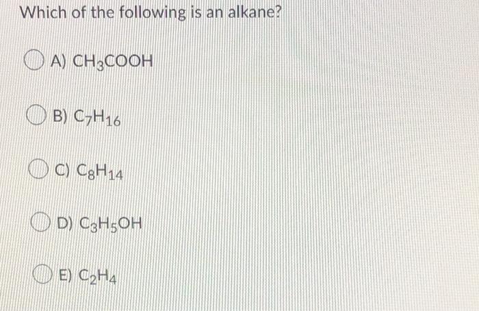Solved What is the general molecular formula for an alkene? | Chegg.com