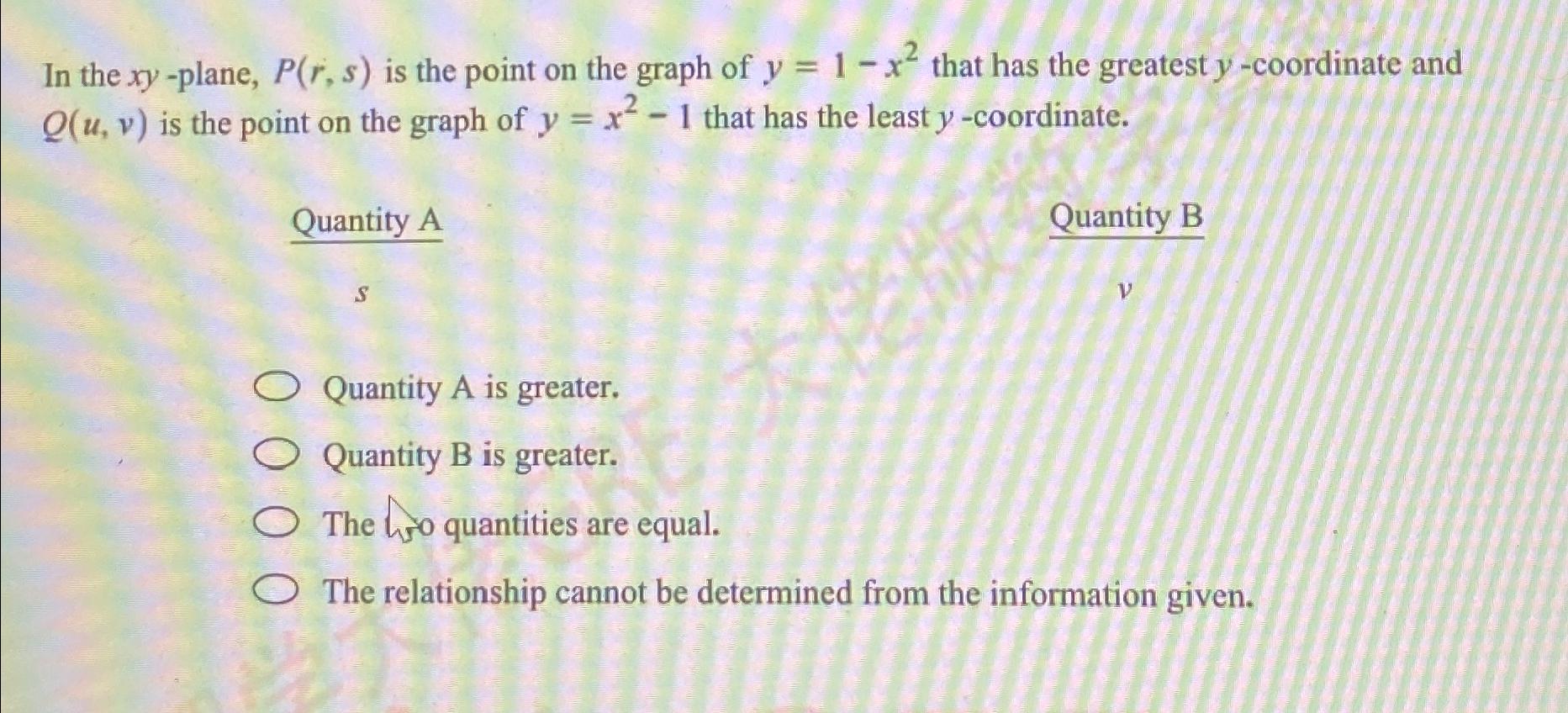 Solved In the xy-plane, P(r,s) ﻿is the point on the graph of | Chegg.com