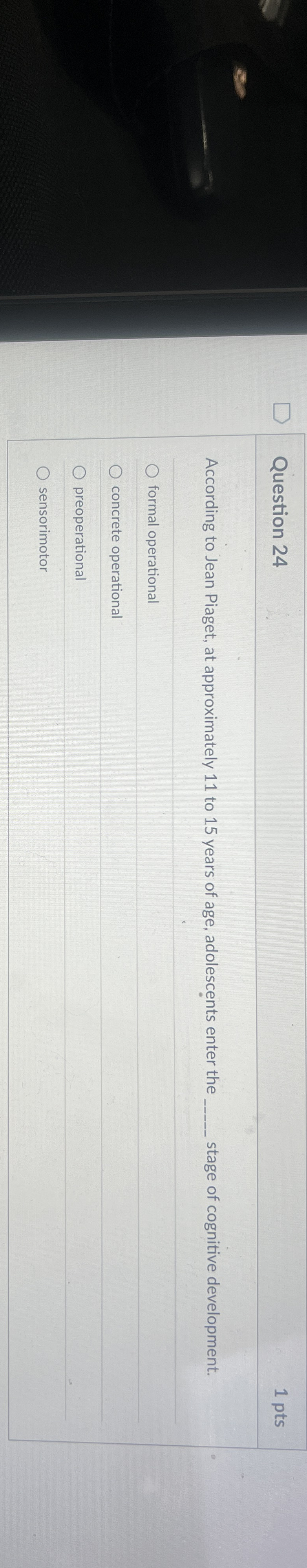 Solved Question 241 ﻿ptsAccording to Jean Piaget, at | Chegg.com