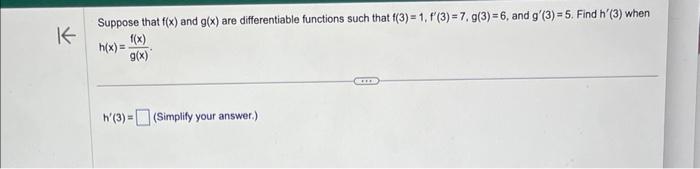 Solved Suppose that f(x) and g(x) are differentiable | Chegg.com
