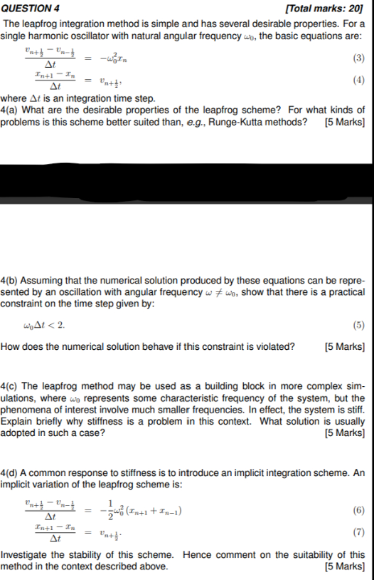 Solved 4(b) ﻿Assuming that the numerical solution produced | Chegg.com