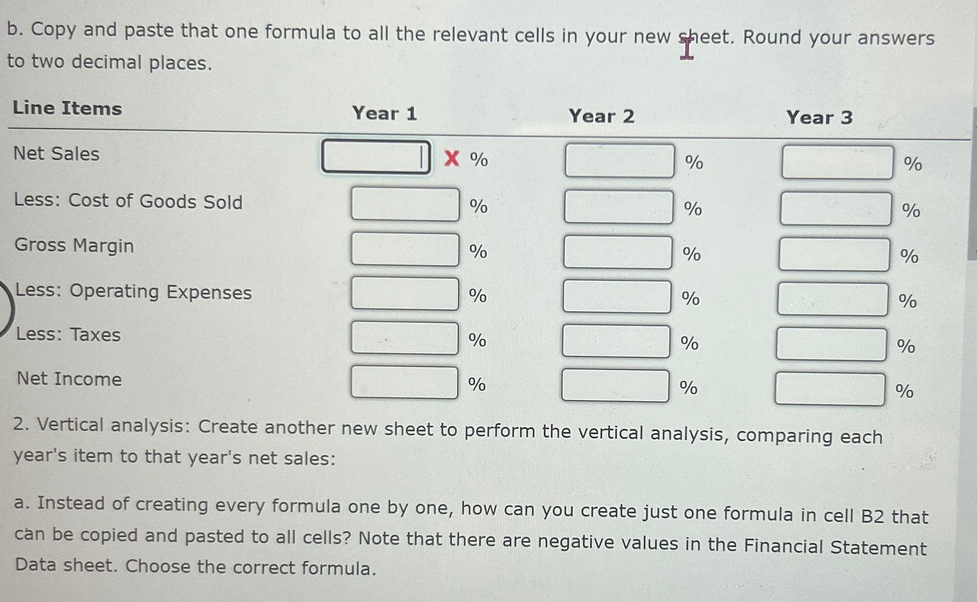 Solved b. ﻿Copy and paste that one formula to all the | Chegg.com