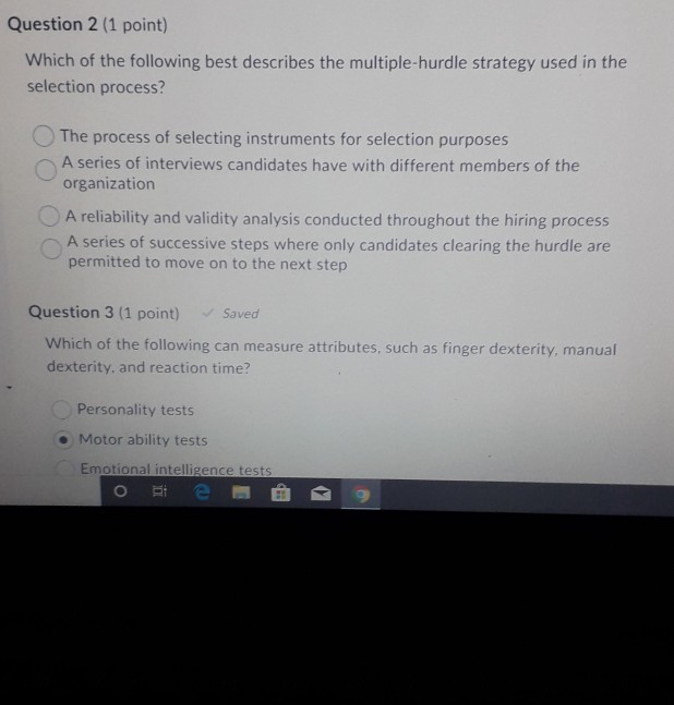 Solved Question 2 (1 point) Which of the following best | Chegg.com