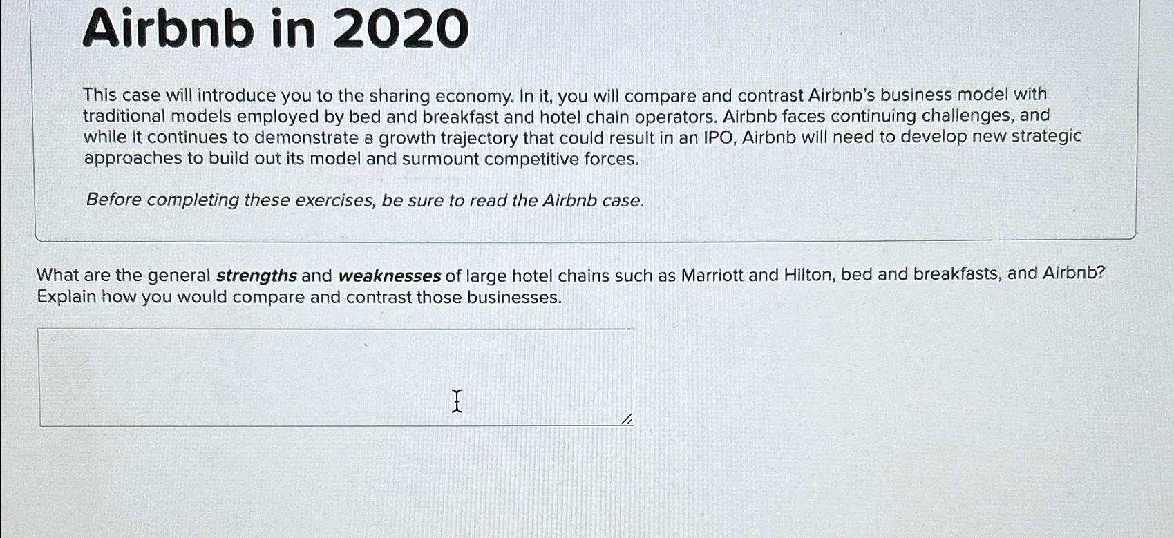 Solved Airbnb in 2020This case will introduce you to the | Chegg.com