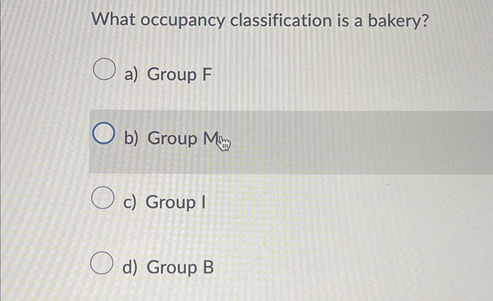 Solved What occupancy classification is a bakery?a) ﻿Group | Chegg.com