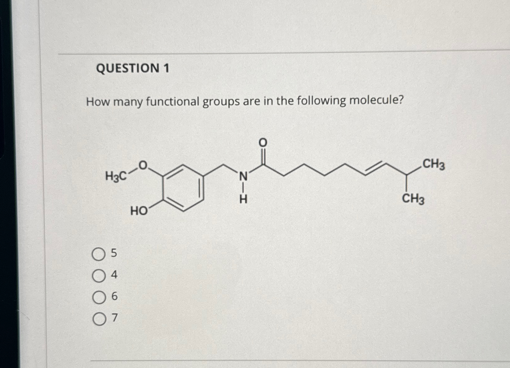 Solved QUESTION 1How many functional groups are in the | Chegg.com