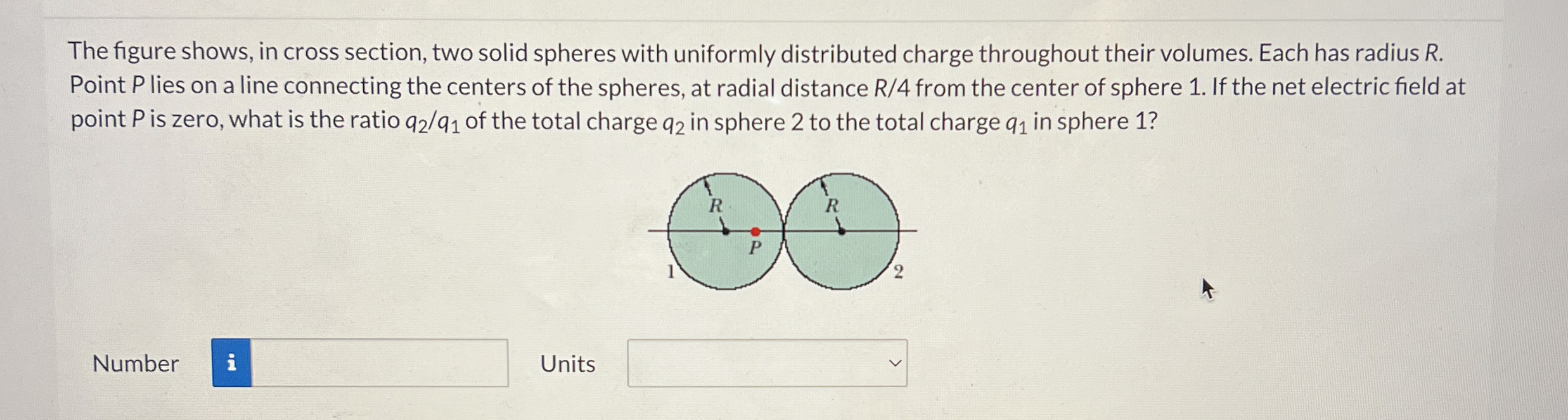 Solved The figure shows, in cross section, two solid spheres | Chegg.com