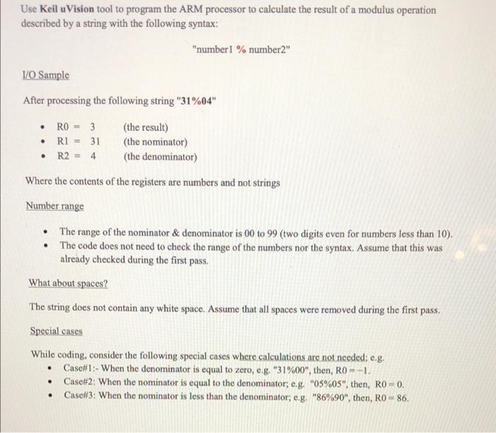 Solved Use Keil uVision tool to program the ARM processor to | Chegg.com