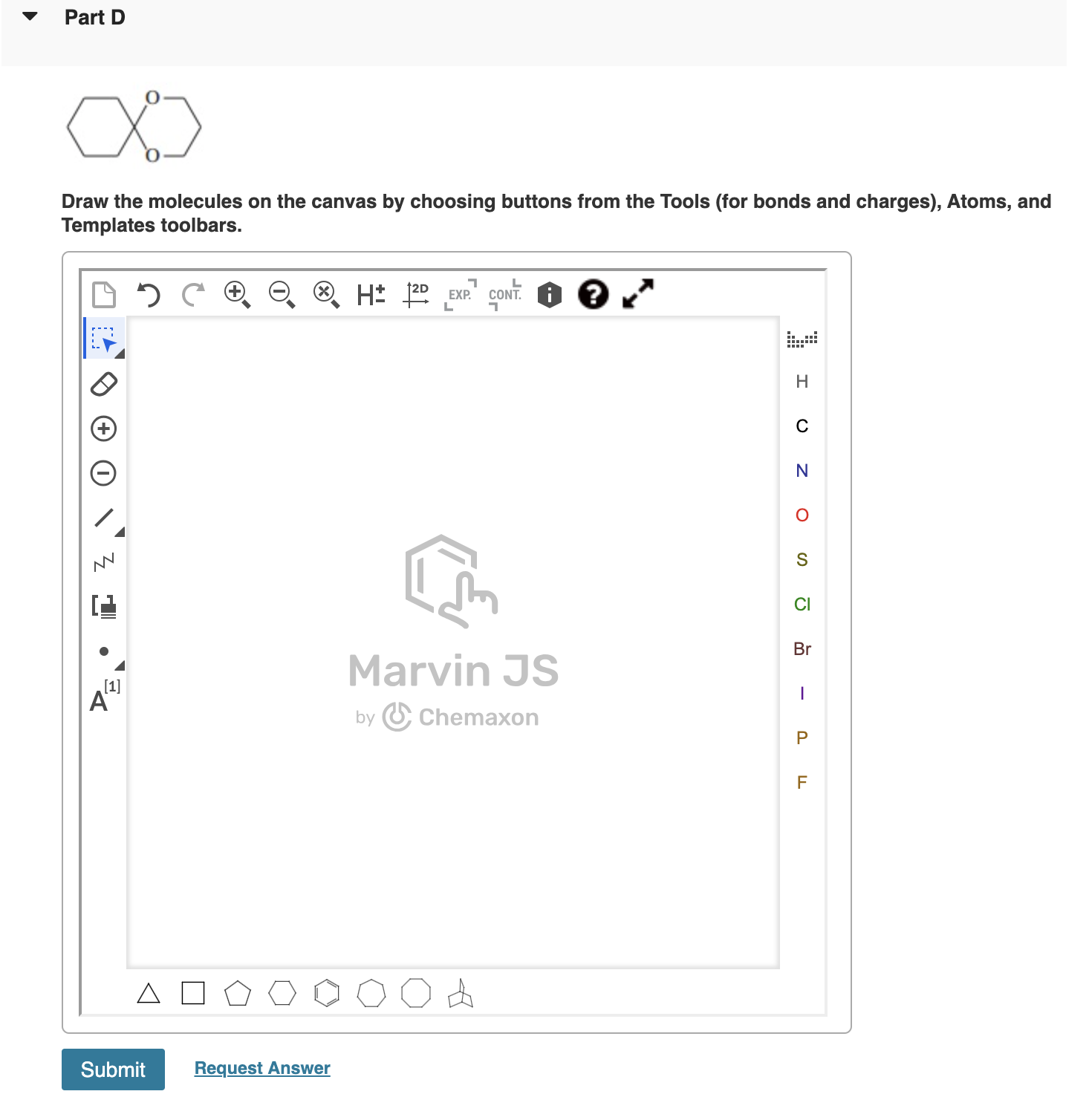 Solved Draw the molecules on the canvas by choosing buttons | Chegg.com