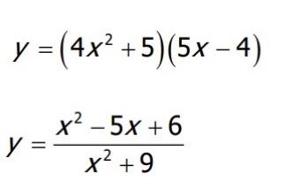 Solved y=(4x2+5)(5x−4) y=x2+9x2−5x+6 | Chegg.com