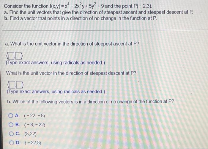 Solved Consider The Function F X Y X 2x²y 5y² 9 And The