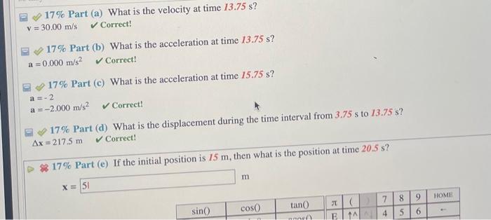 Solved (12\%) Problem 11: A detailed graph of velocity | Chegg.com