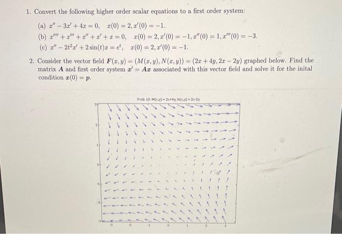 Solved 1. Convert the following higher order scalar | Chegg.com