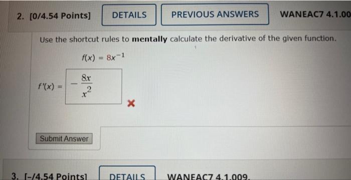 Solved Use the shortcut rules to mentally calculate the | Chegg.com