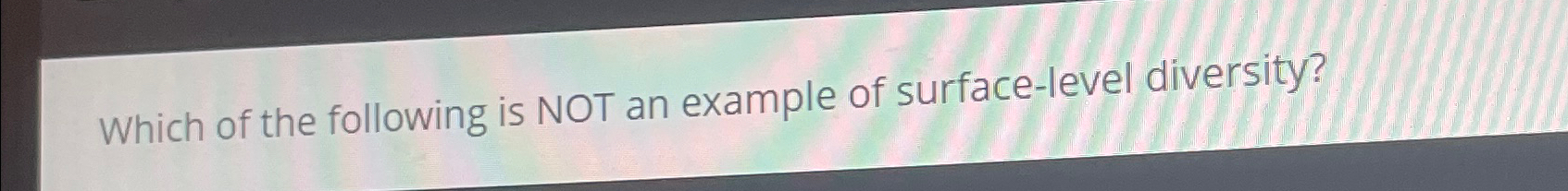 Solved Which of the following is NOT an example of | Chegg.com