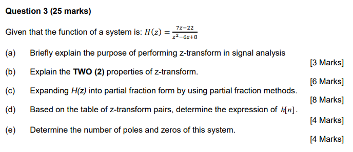 Solved Question 3 (25 ﻿marks)Given that the function of a | Chegg.com