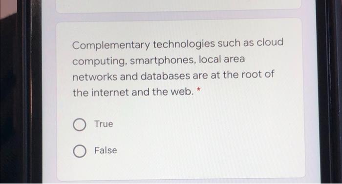 Solved Complementary technologies such as cloud computing, | Chegg.com