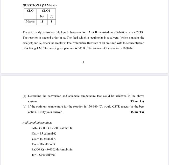 Solved QUESTION 4 (20 Marks) CLO CLO1 (b) Marks 15 5 The | Chegg.com Solved QUESTION 4 (20 Marks) CLO CLO1 (b) Marks 15 5 The | Chegg.com