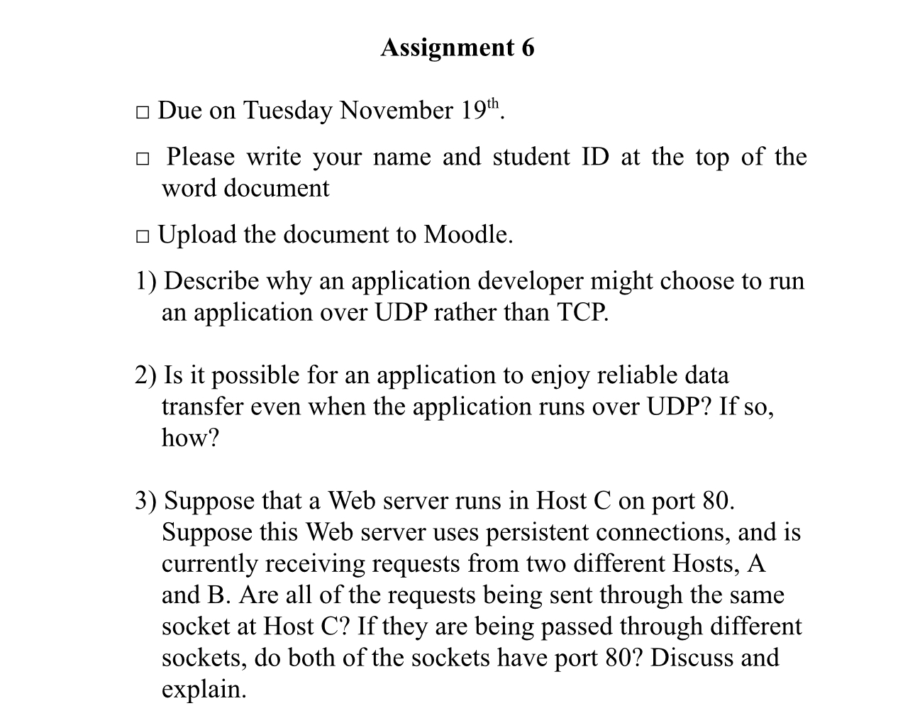 Solved Assignment 6 ﻿Due on Tuesday November 19th . | Chegg.com