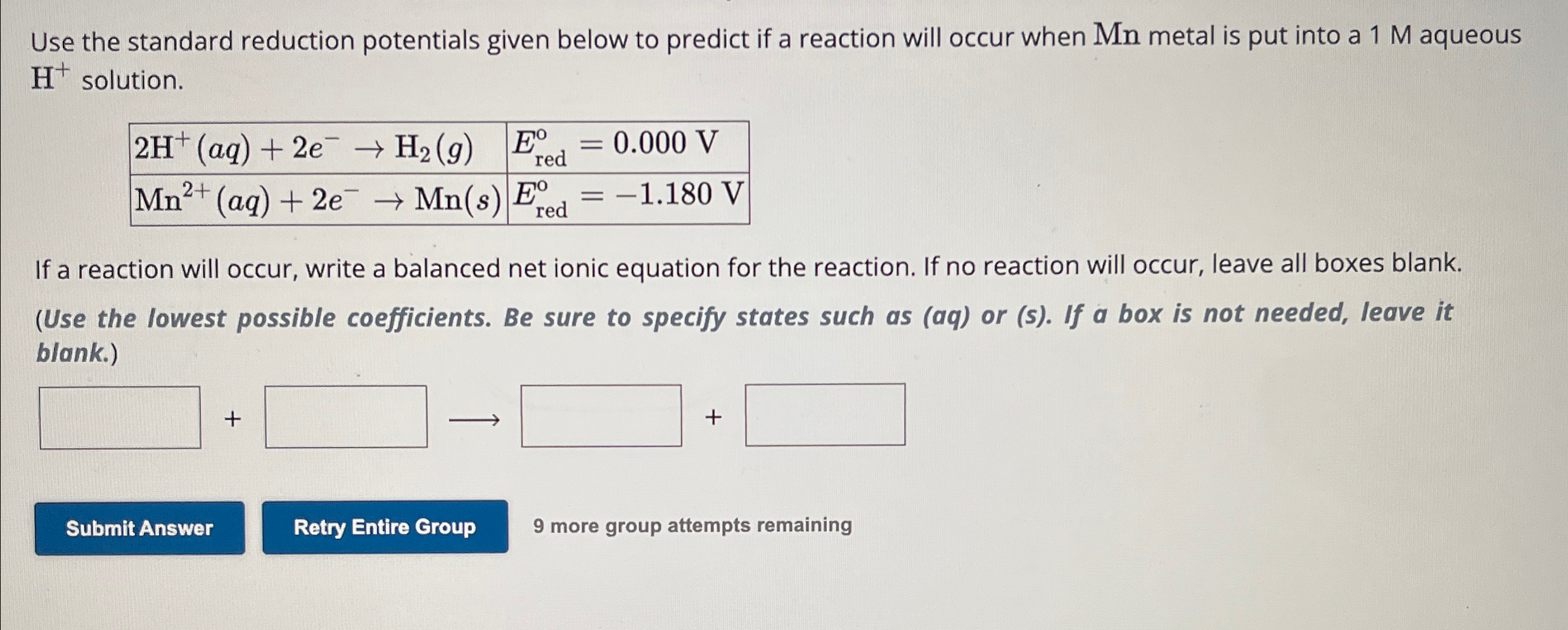 Solved Use the standard reduction potentials given below to | Chegg.com