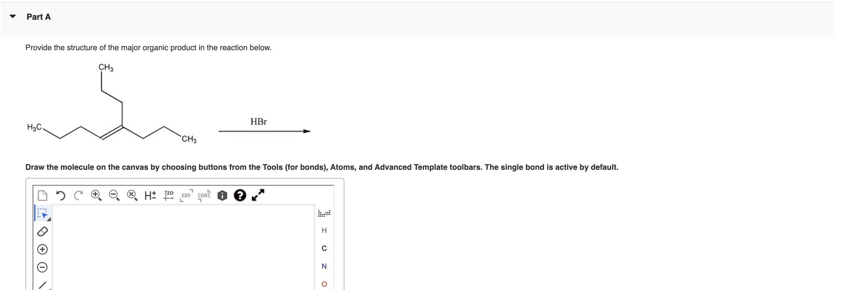 Solved Part AProvide the structure of the major organic | Chegg.com