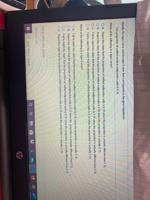 Solved Identify the type I error and the type II error that | Chegg.com