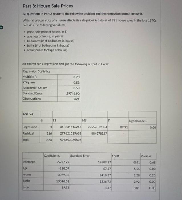 Part 3 House Sale Prices All Questions In Part 3 