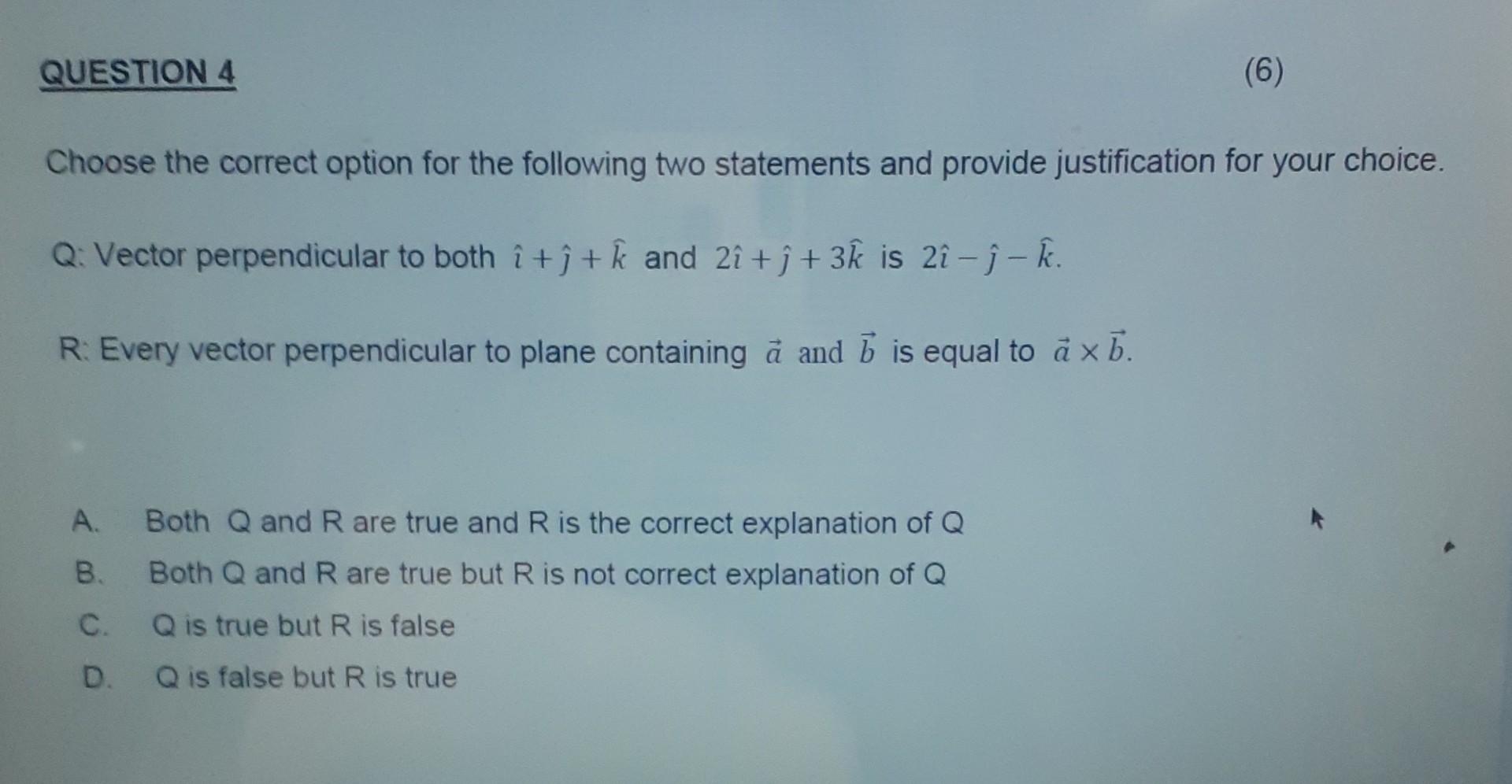 Solved Choose the correct option for the following two | Chegg.com