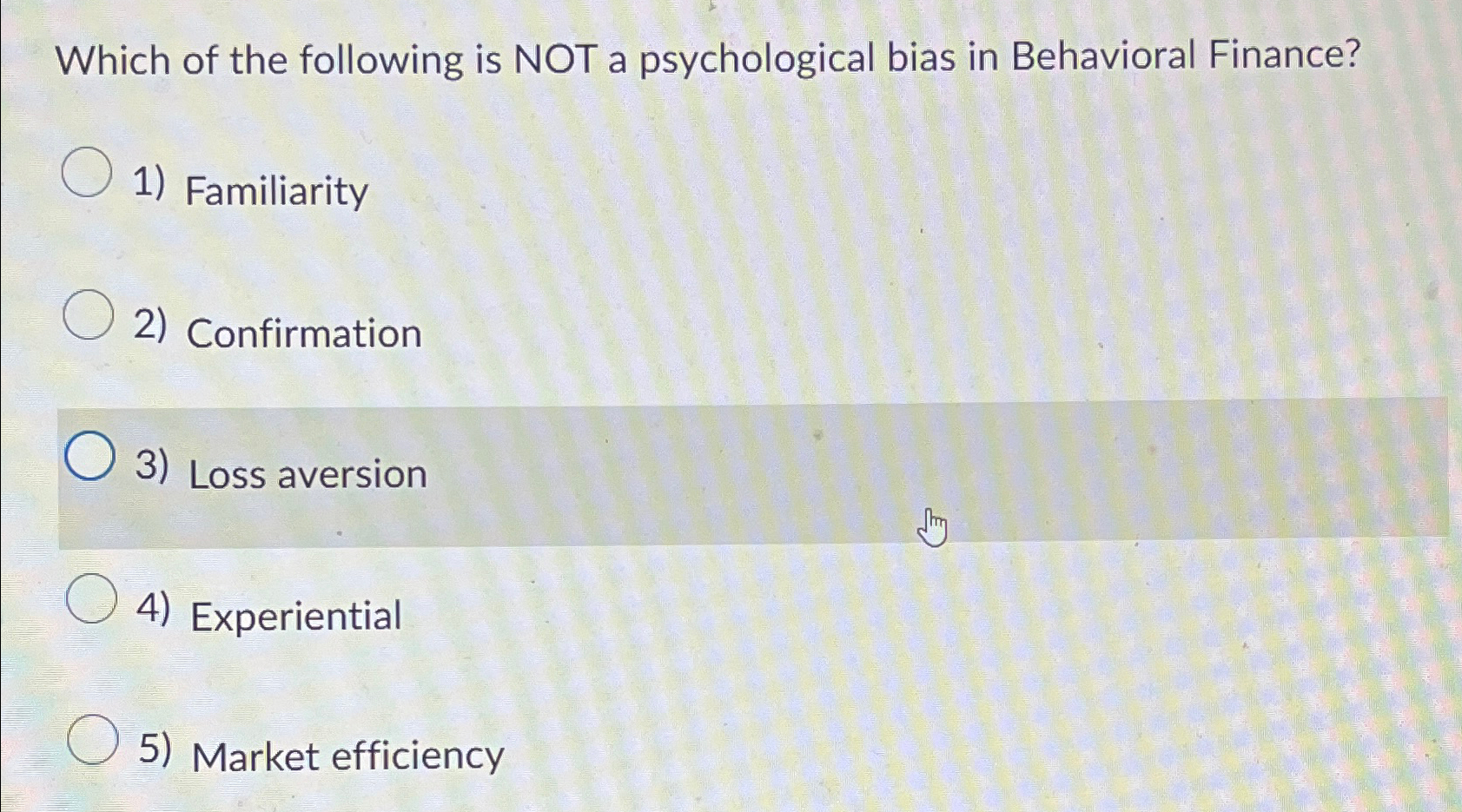 Solved Which of the following is NOT a psychological bias in | Chegg.com