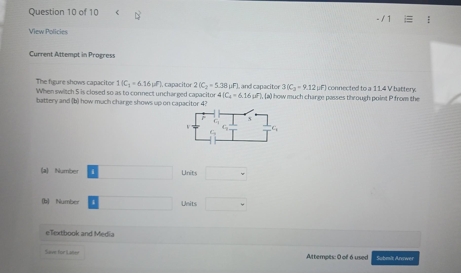 Solved The figure shows capacitor 1(C1=6.16μF), capacitor | Chegg.com