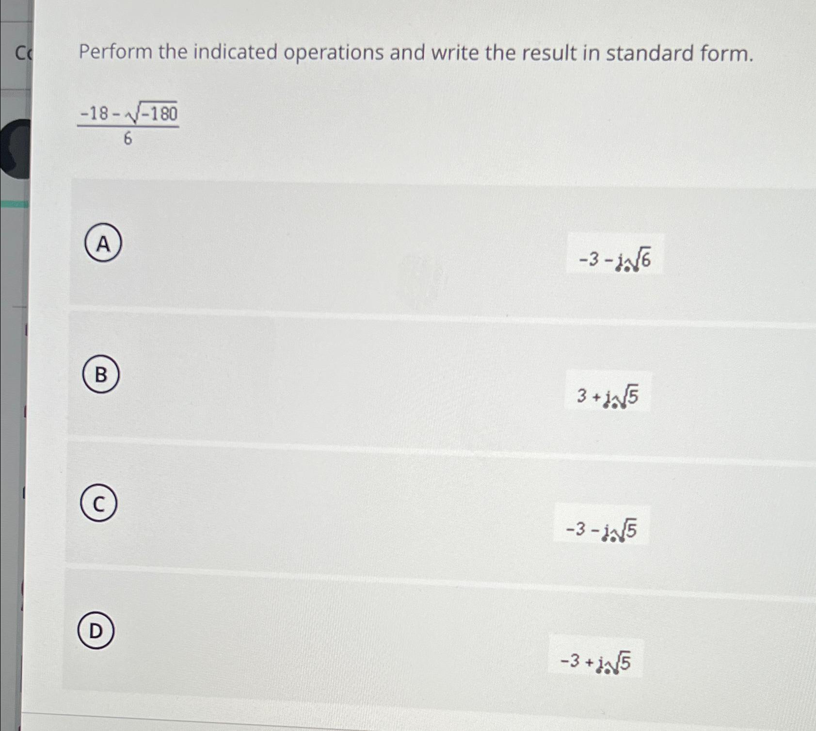 Solved CrPerform the indicated operations and write the | Chegg.com