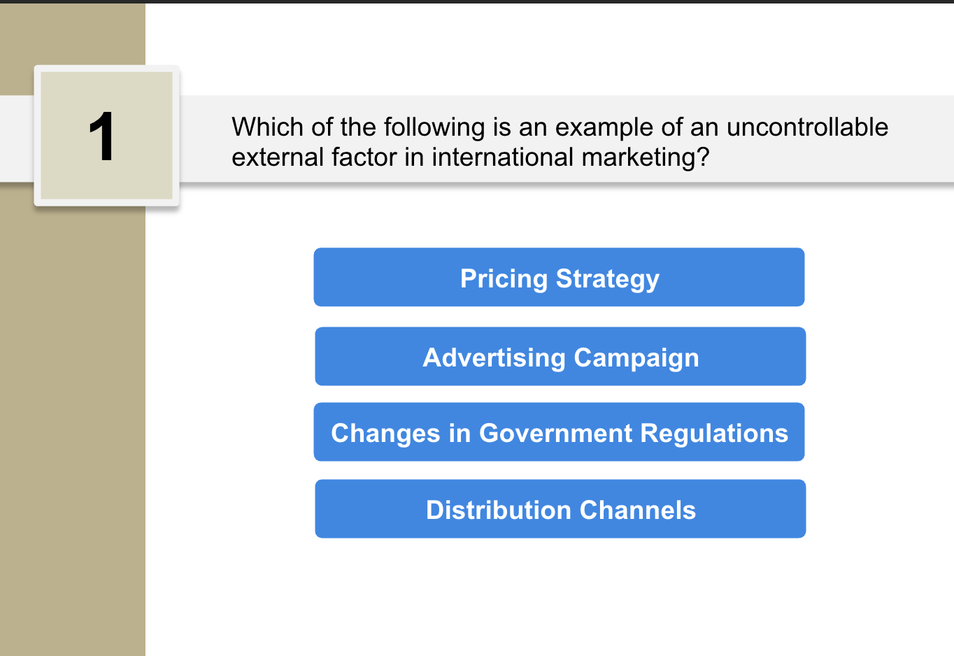 Solved Which of the following is an example of an | Chegg.com