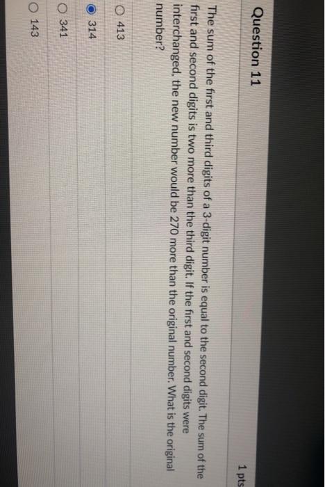 Solved The sum of the first and third digits of a 3-digit | Chegg.com