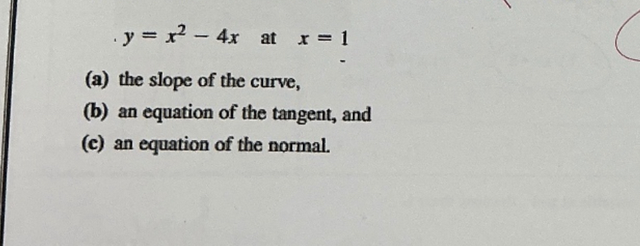 Solved Write an equation for the normal to the curve | Chegg.com