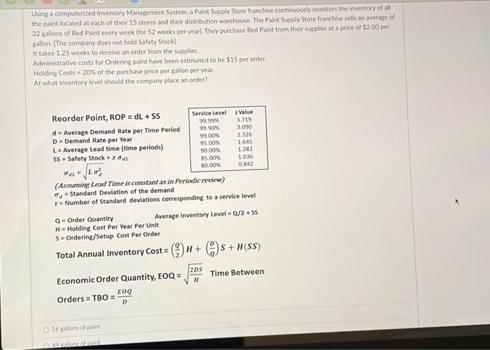 Solved Using a computerized Inventory Management System, a | Chegg.com