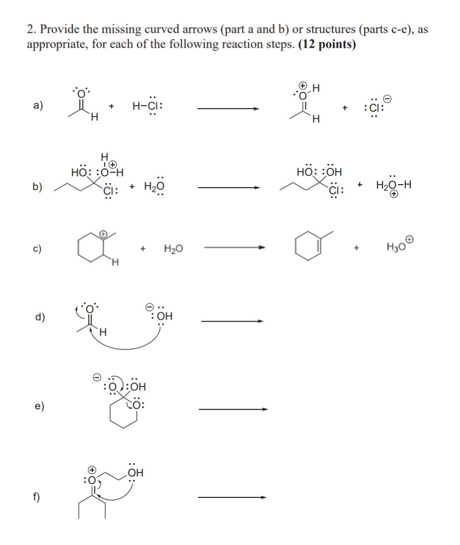 Solved Provide the missing curved arrows (part a and b) ﻿or | Chegg.com