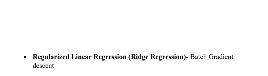 Solved . Regularized Linear Regression (Ridge Regression)- | Chegg.com