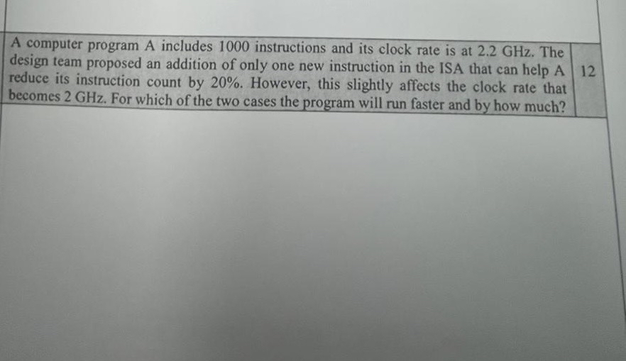 Solved A computer program A includes 1000 ﻿instructions and | Chegg.com