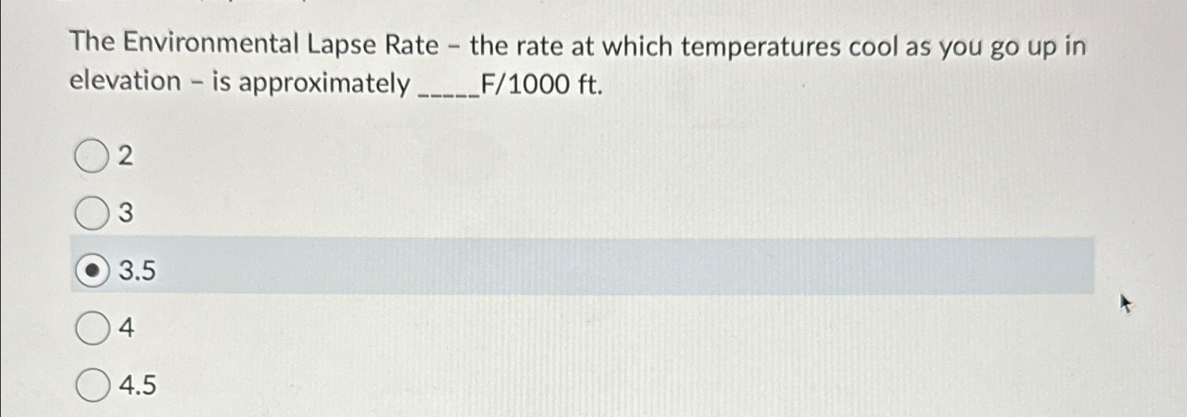 Solved The Environmental Lapse Rate - ﻿the rate at which | Chegg.com