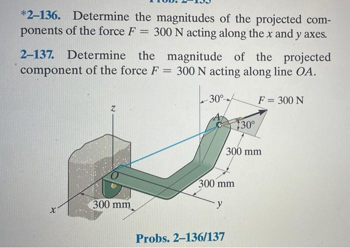 [solved] 2 136 Determine The Magnitudes Of The Projected