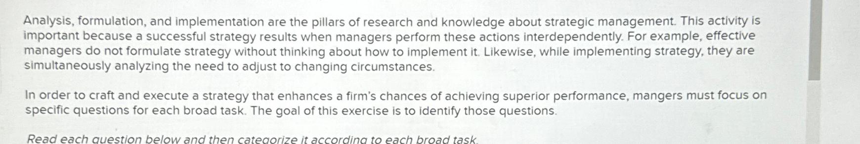 Solved Analysis, formulation, and implementation are the | Chegg.com