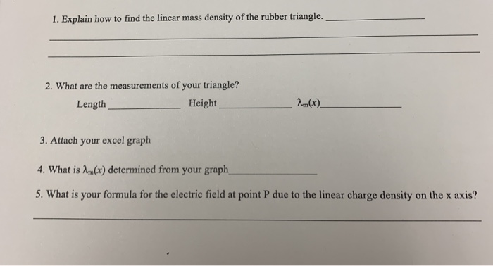 1. Explain how to find the linear mass density of the | Chegg.com