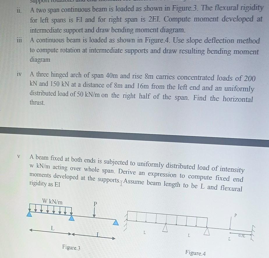 Solved 11 A two span continuous beam is loaded as shown in | Chegg.com