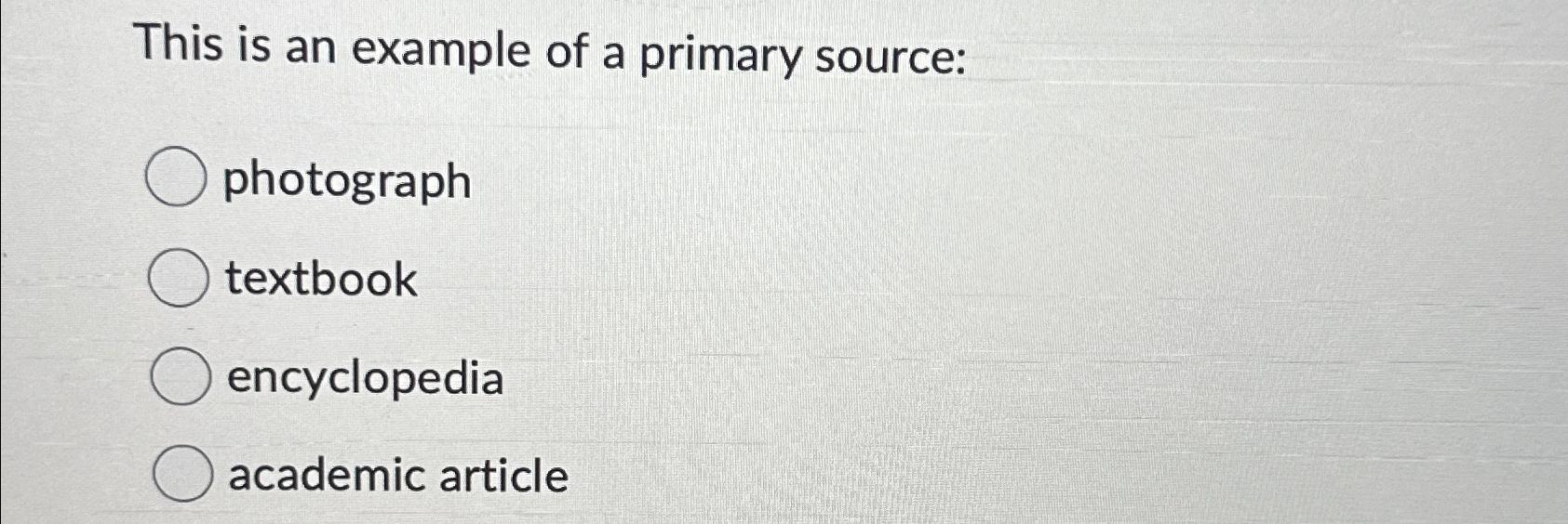Solved This is an example of a primary | Chegg.com