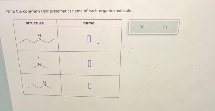 Solved Write the common (not systematic) name of each | Chegg.com