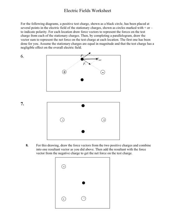 Solved This assignment is asking you to draw field lines and | Chegg.com
